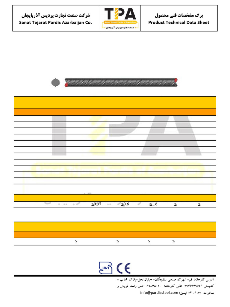 Rebar Technical Data Sheet A3 A400 | PDF