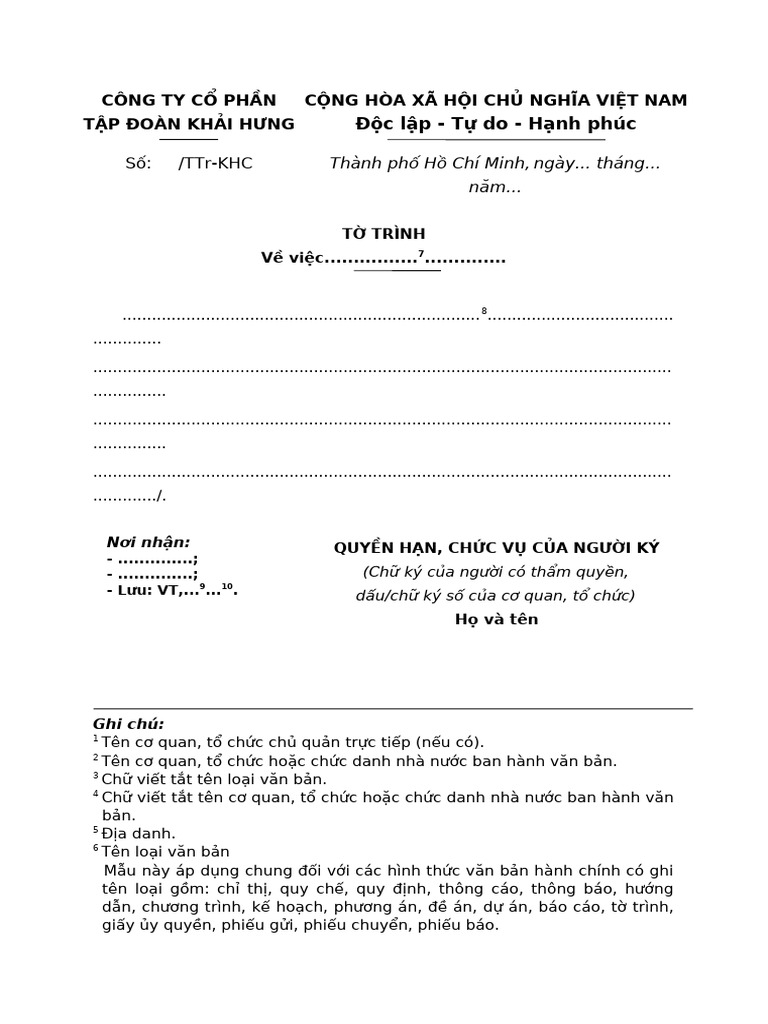 Van Ban Co Ten Loai | PDF