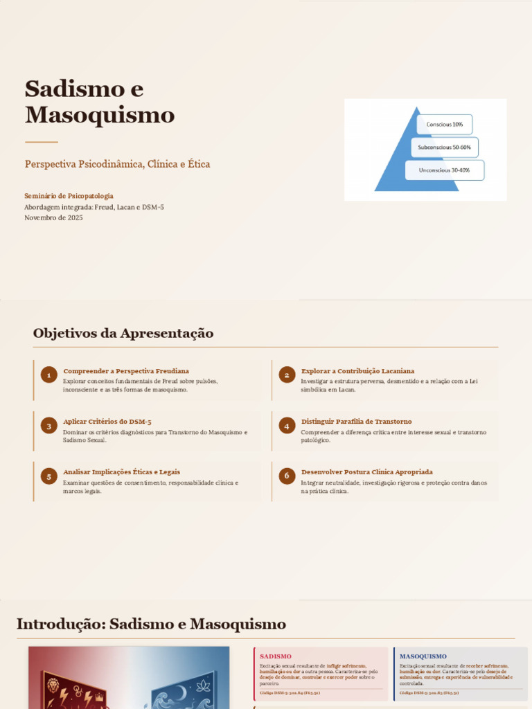Sadismo e Masoquismo: Teorias e Ética | PDF | DSM 5 | Distúrbio mental