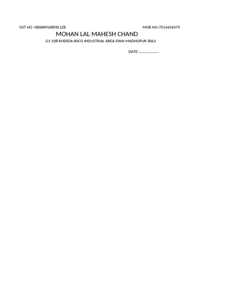 Mohan Lal Mahesh Chand | PDF