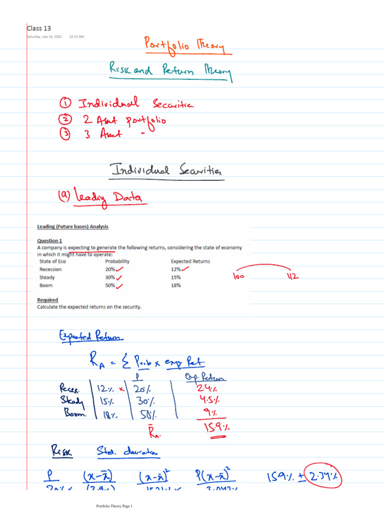 Understanding Portfolio Theory Basics | PDF