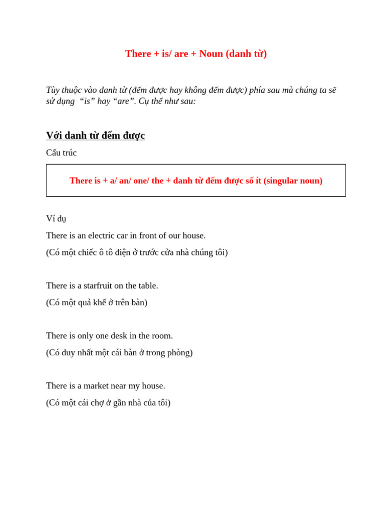 Cách Dùng There Is Và There Are | PDF