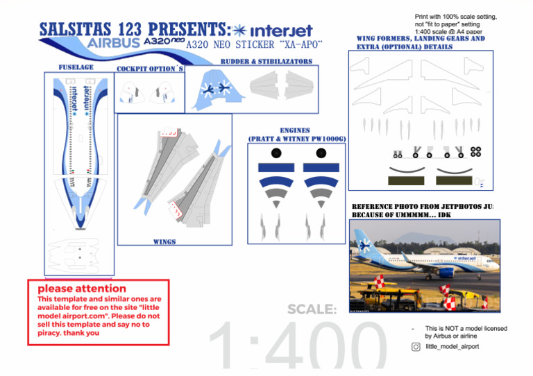 Interjet A320 A320 Neo Sticker Finalizado | PDF