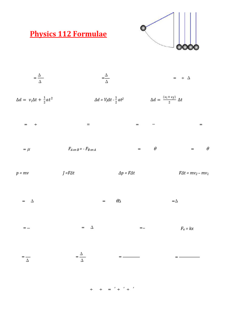 Physics Formulae | PDF