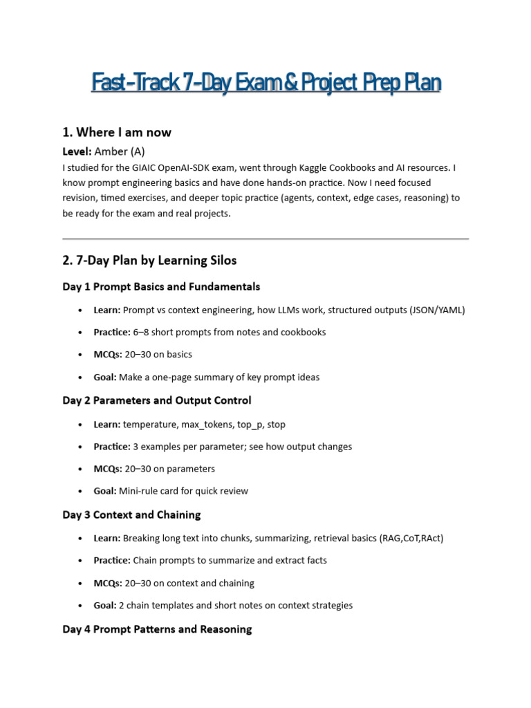 Fast-Track 7-Day Exam Challenge | PDF | Learning | Cognitive Science