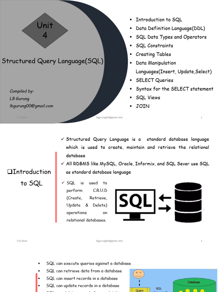 Uint4 SQL | PDF | Sql | Programming Paradigms
