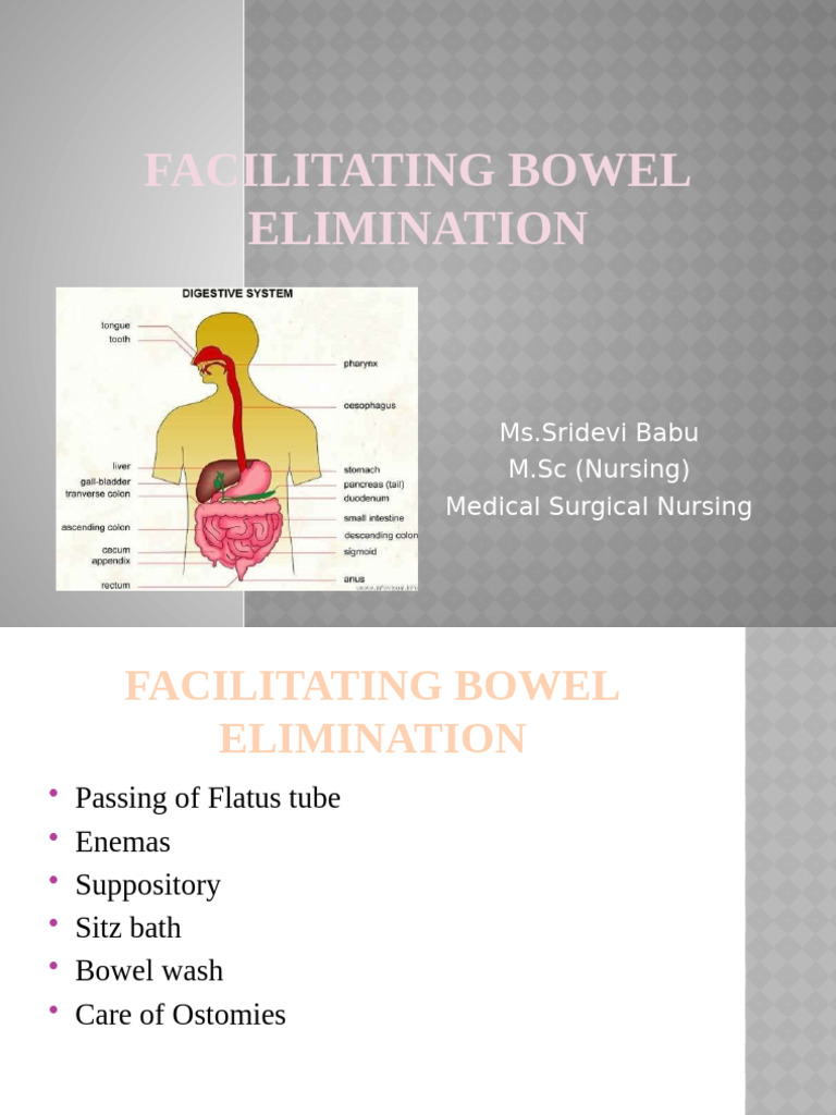 Bowel Elimination Techniques in Nursing | PDF | Rectum | Flatulence
