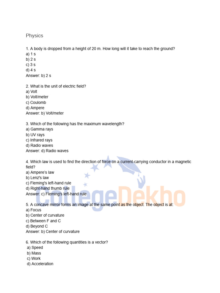 Pera Cet Question Paper PDF Sample 1 | PDF | Calcium | Chemistry