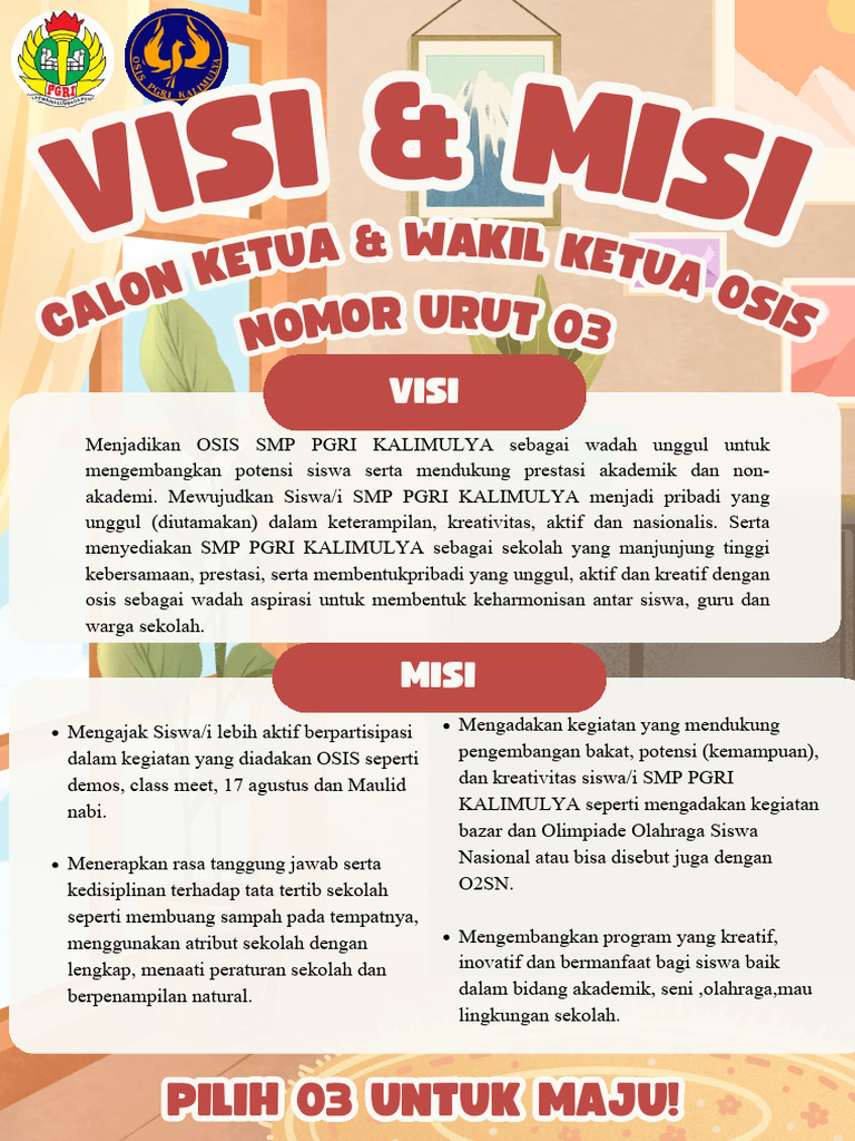 Salinan Dari Poster Visi Misi Ketua Osis Kreatif Ilustratif Putih Merah ...