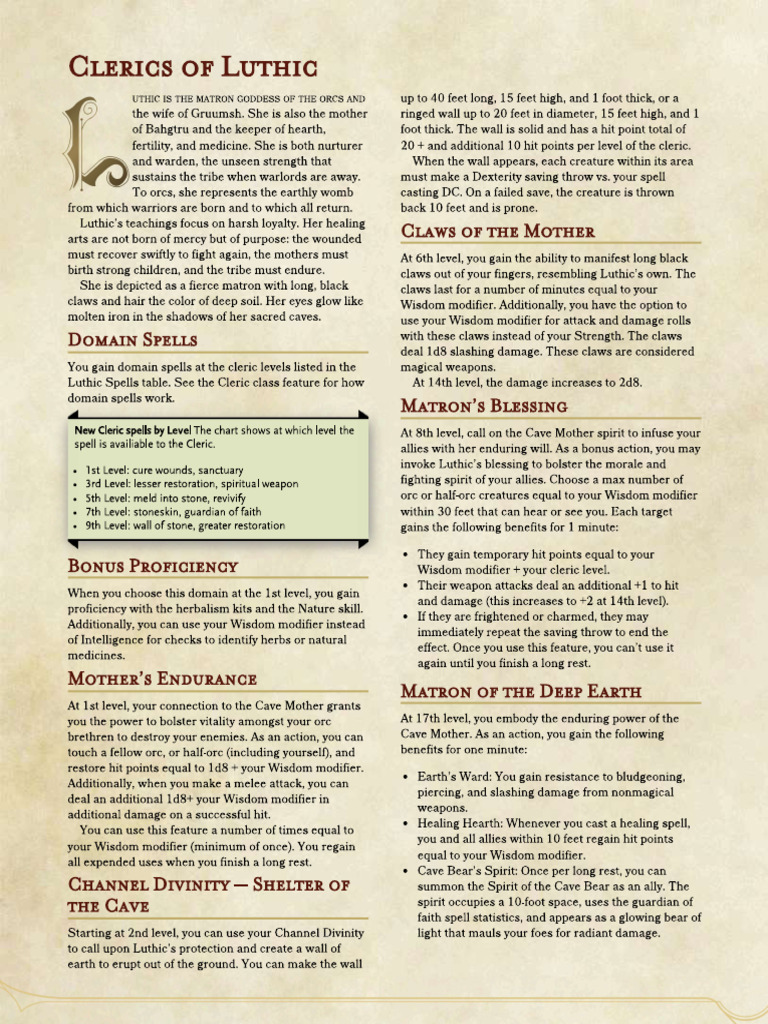 Clerics of Luthic | PDF