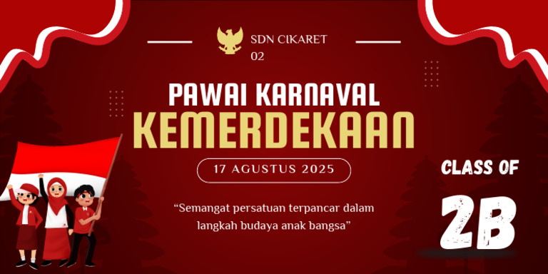 Banner Pawai Karnaval Kemerdekaan HUT RI Modern Simple Merah Putih Dan ...