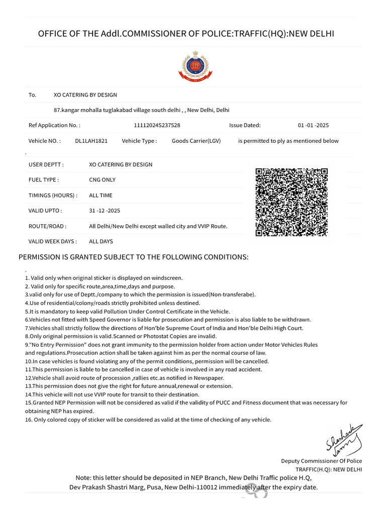 NEP Permission for Goods Carrier 2025 | PDF | Vehicles | Transport
