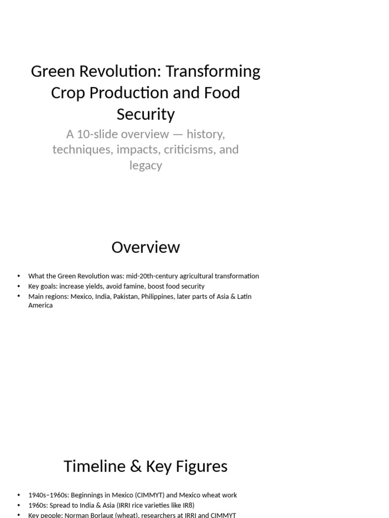 Green Revolution: Impact on Food Security | PDF | Green Revolution ...