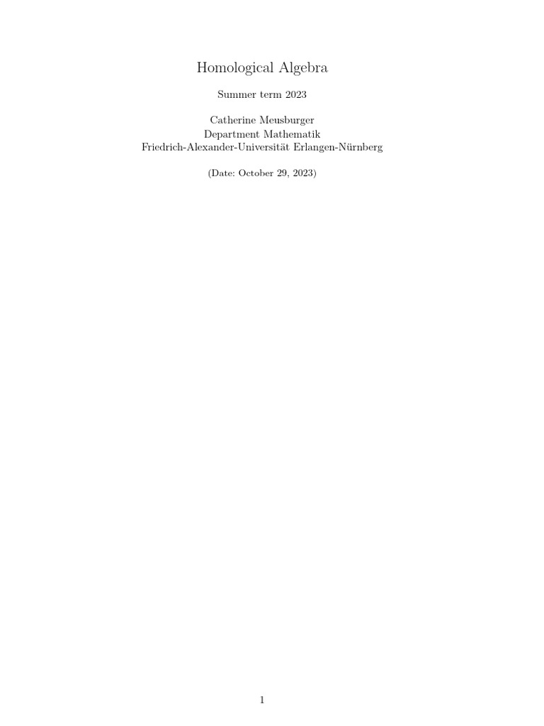 Homological Algebra Overview 2023 | PDF | Module (Mathematics) | Ring ...