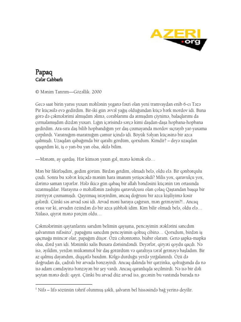 Jabbarli Papaq | PDF