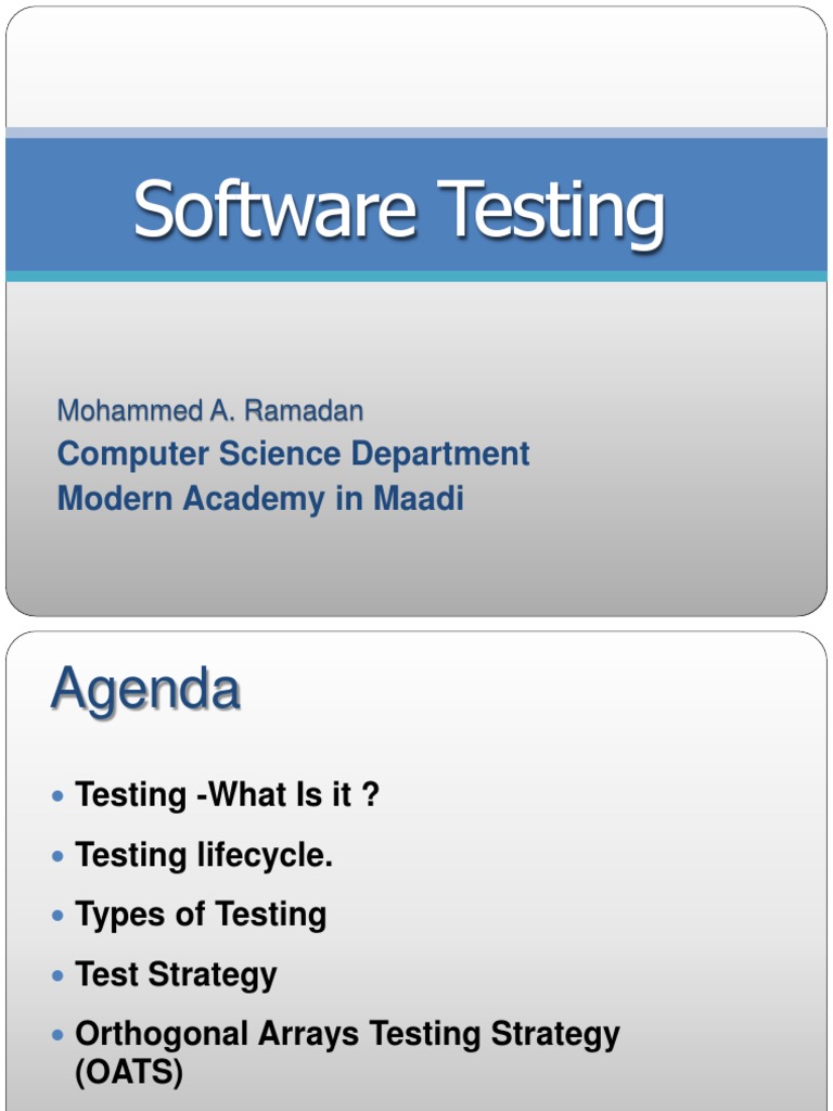Sw Testing Mam Seminar Pdf Software Testing Software Bug