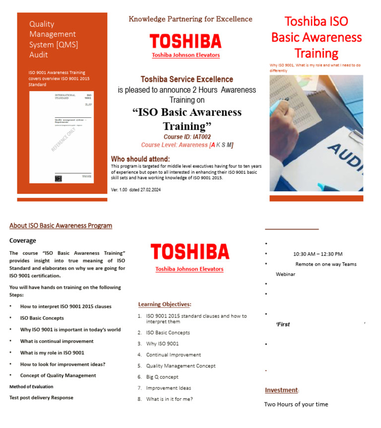 ISO 9001 Awareness Training Webinar | PDF | Quality Management