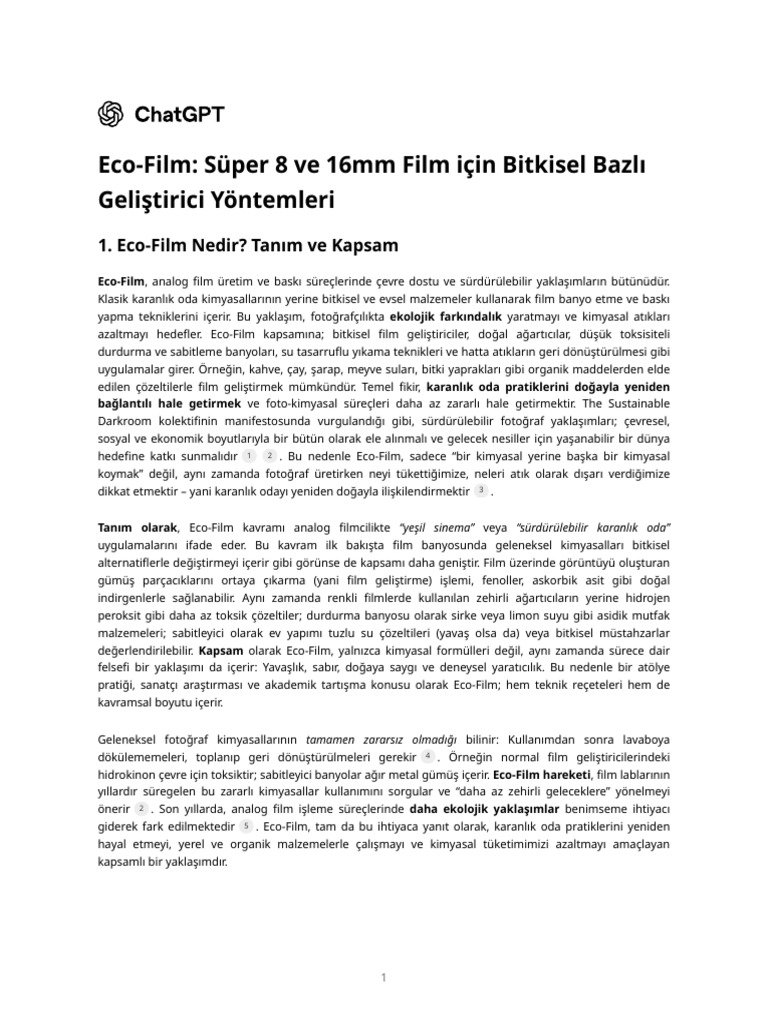 Eco-Film - Süper 8 Ve 16mm Film Için Bitkisel Bazlı Geliştirici ...