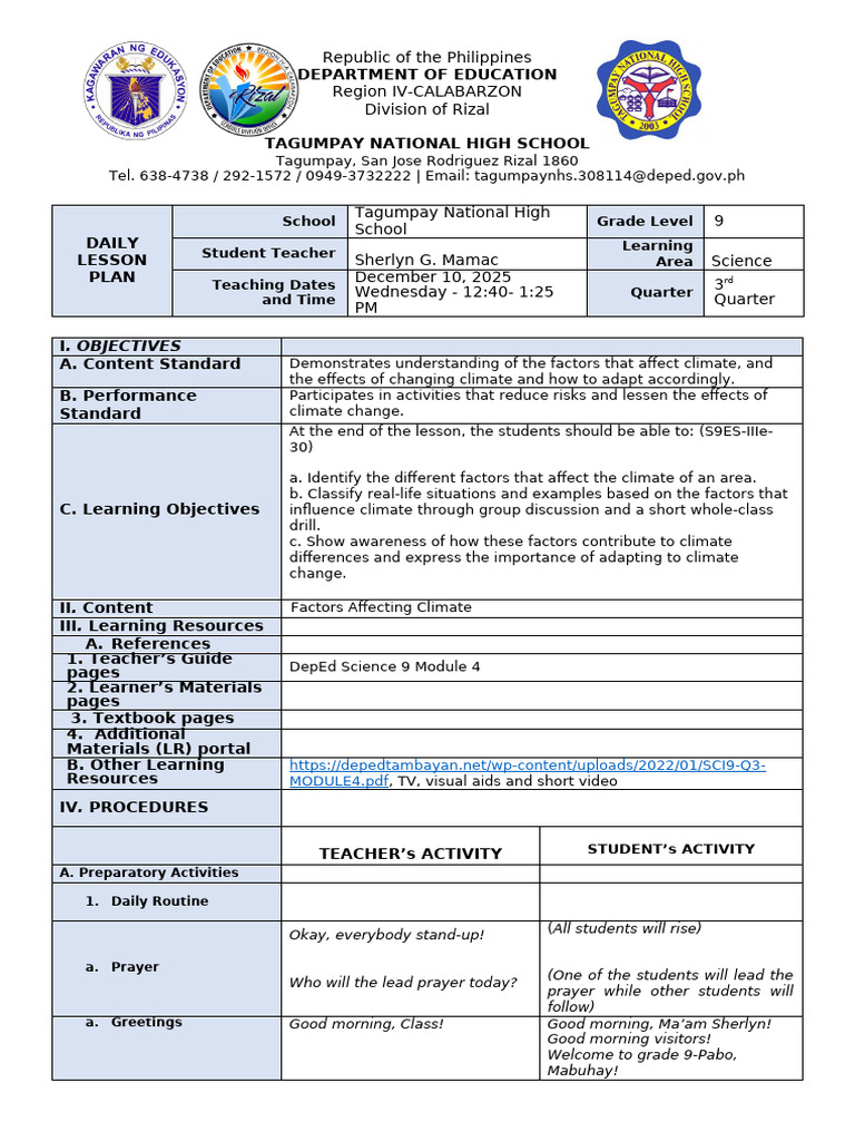 My Final Demo - Lesson Plan | PDF | Wound | Mountains