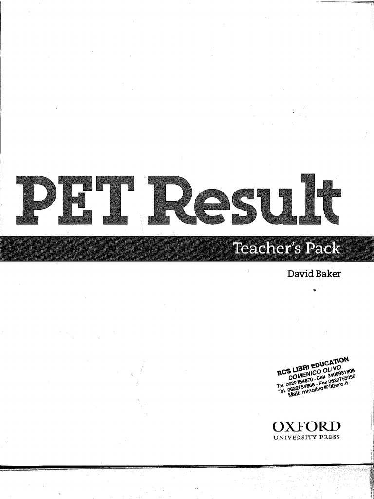 PET RESULT Teacher's Pack | PDF
