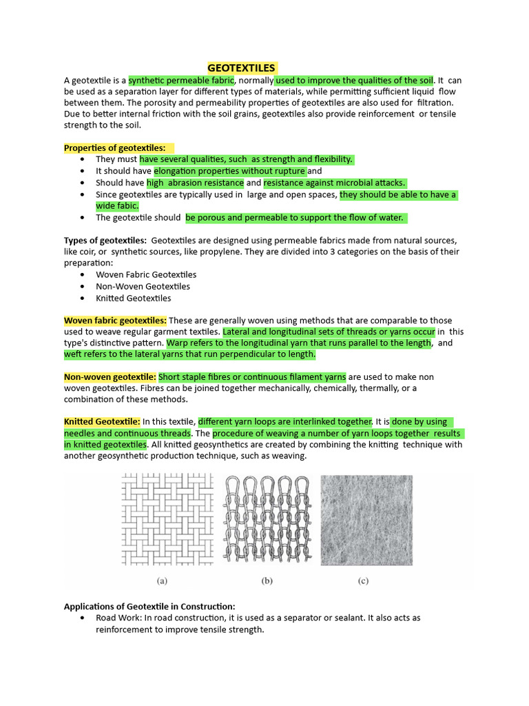 Geo Textiles | PDF | Textiles | Yarn