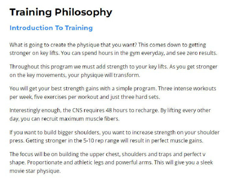 Training Philosophy | PDF