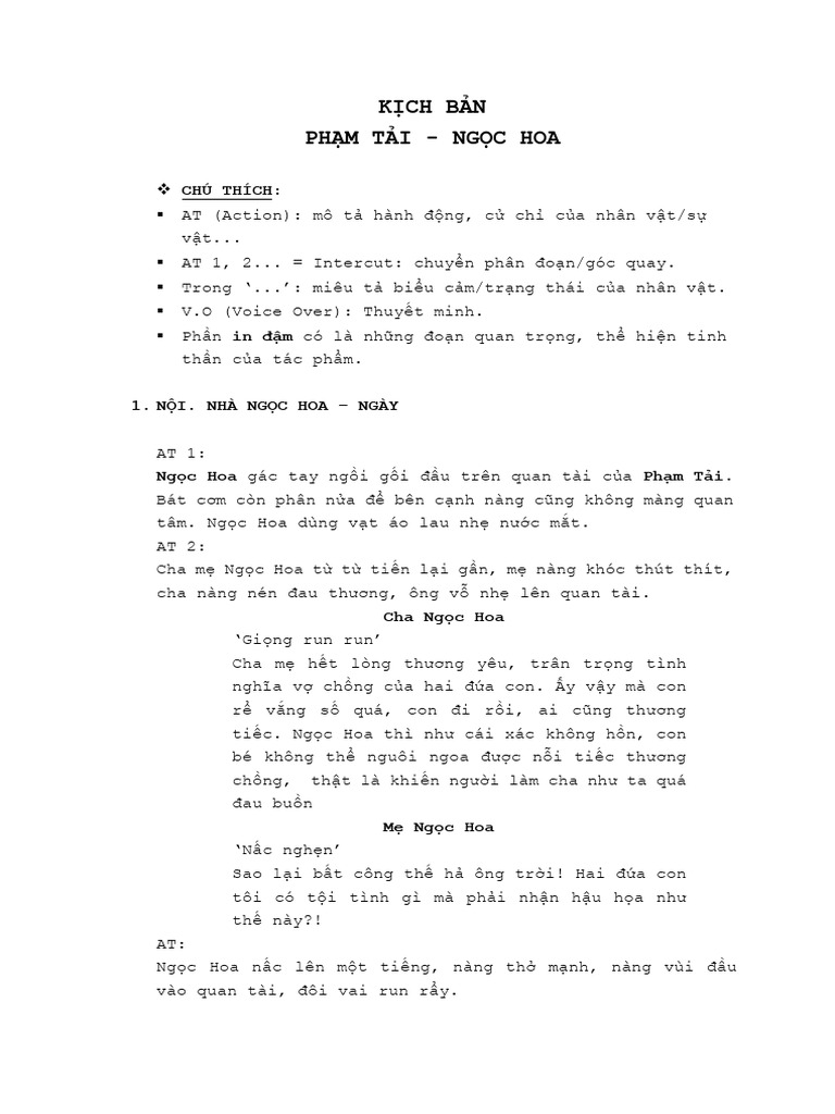 Kịch-bản-Phạm-Tải-Ngọc-Hoa | PDF