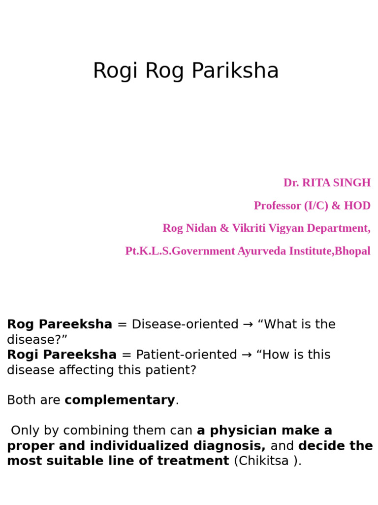 Ayurvedic Diagnosis: Rogi & Roga Pariksha | PDF | Human Feces | Ayurveda