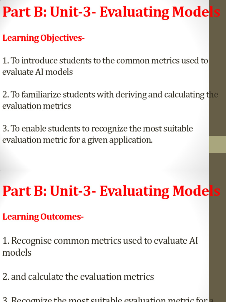 3 Evaluating Models 250814 132215 | PDF | Accuracy And Precision ...