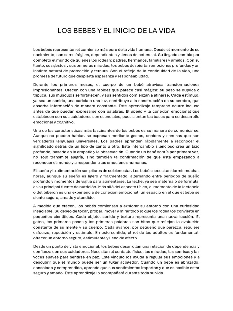 Los Bebes y El Inicio de La Vida | PDF | Las emociones | Dormir