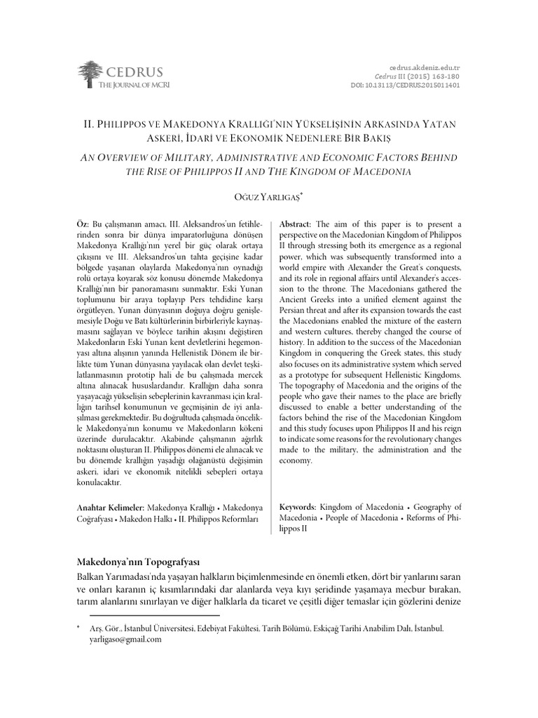 II. Philippos Ve Makdeon Krallığının Yükselişinde Yatan Nedenler | PDF