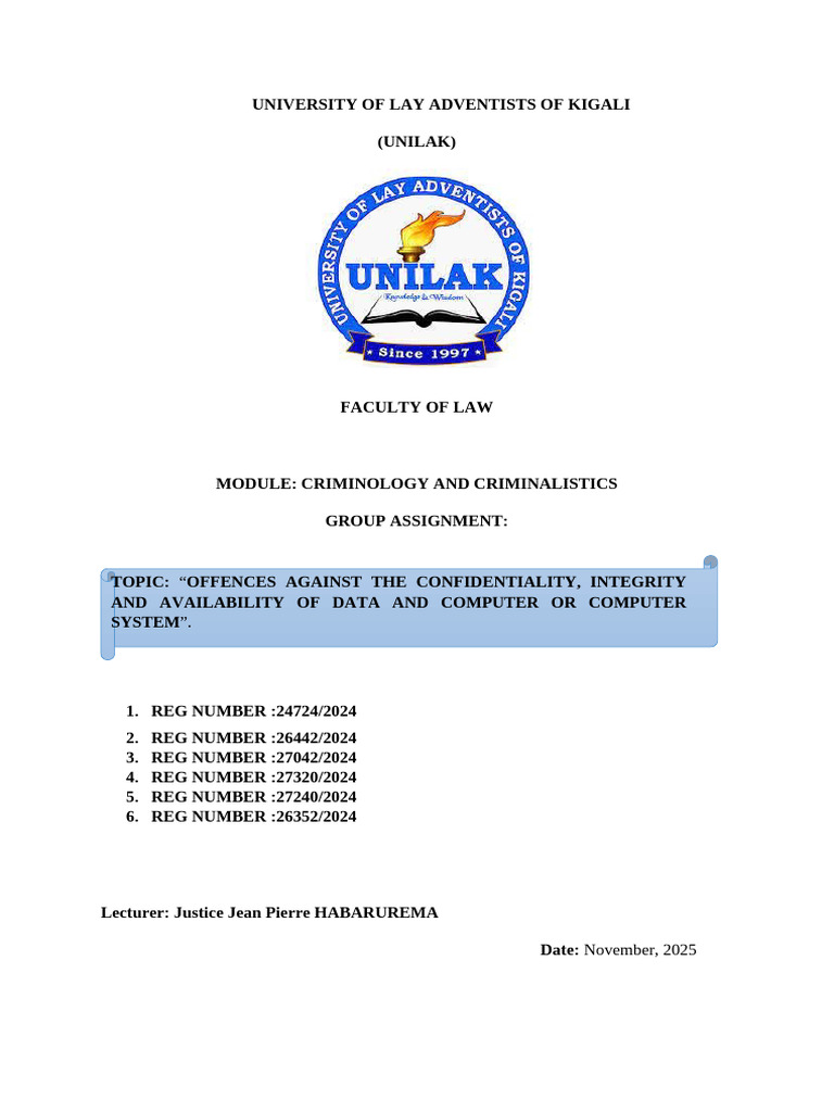 Cover Page Criminology and Criminalistics Group | PDF