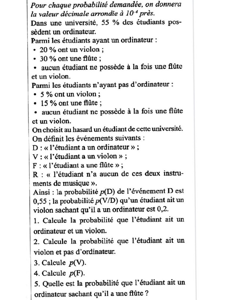 Exo Probabilité | PDF