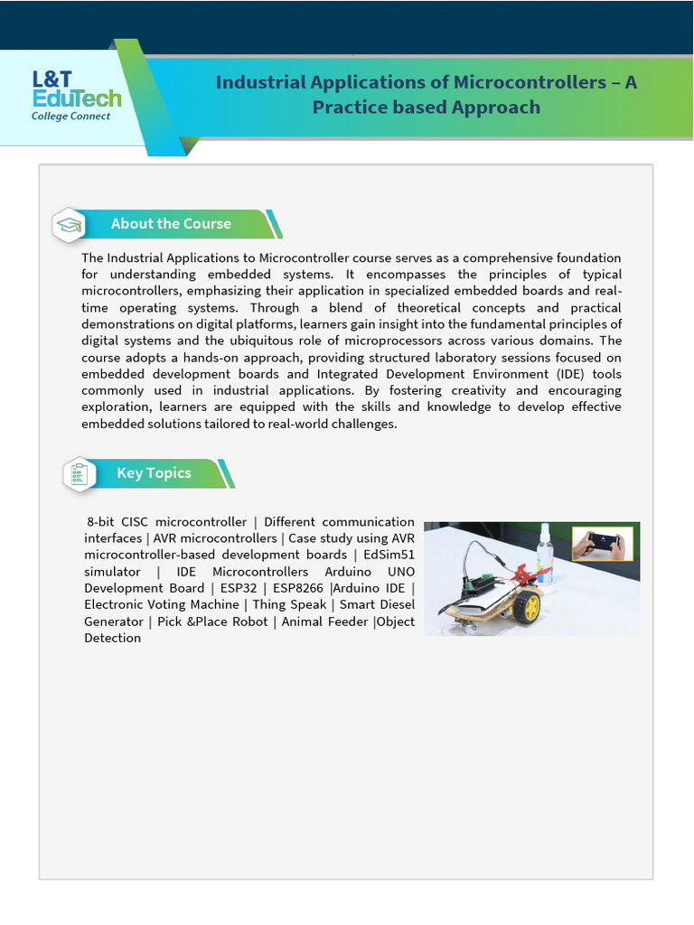 Industrial Applications of Microcontrollers | PDF | Embedded System ...