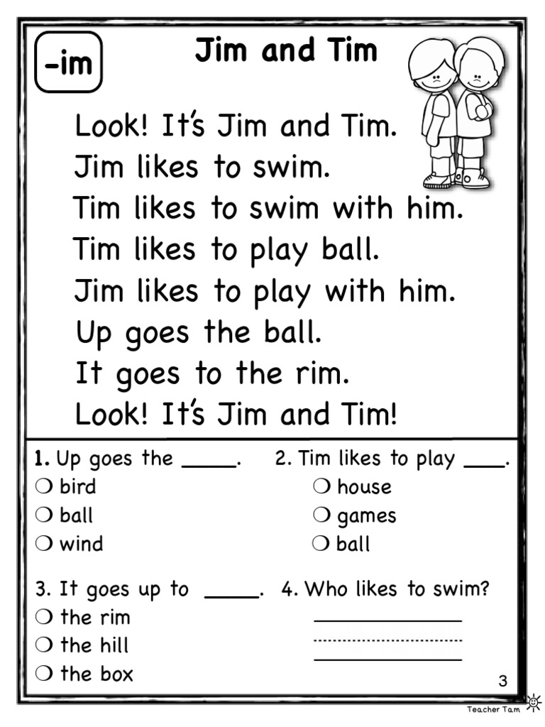Jim and Tim: Fun Activities for Kids | PDF