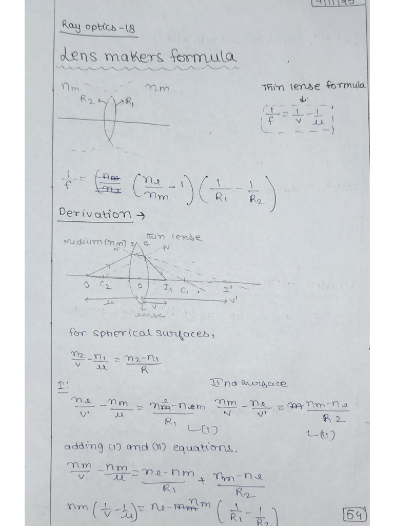 Lens Maker Formula | PDF