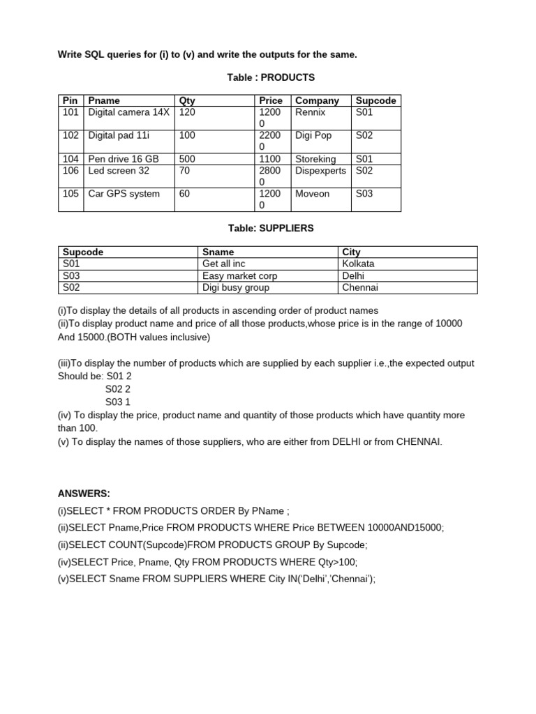 SQL Programs | PDF | Data Management | Data Management Software