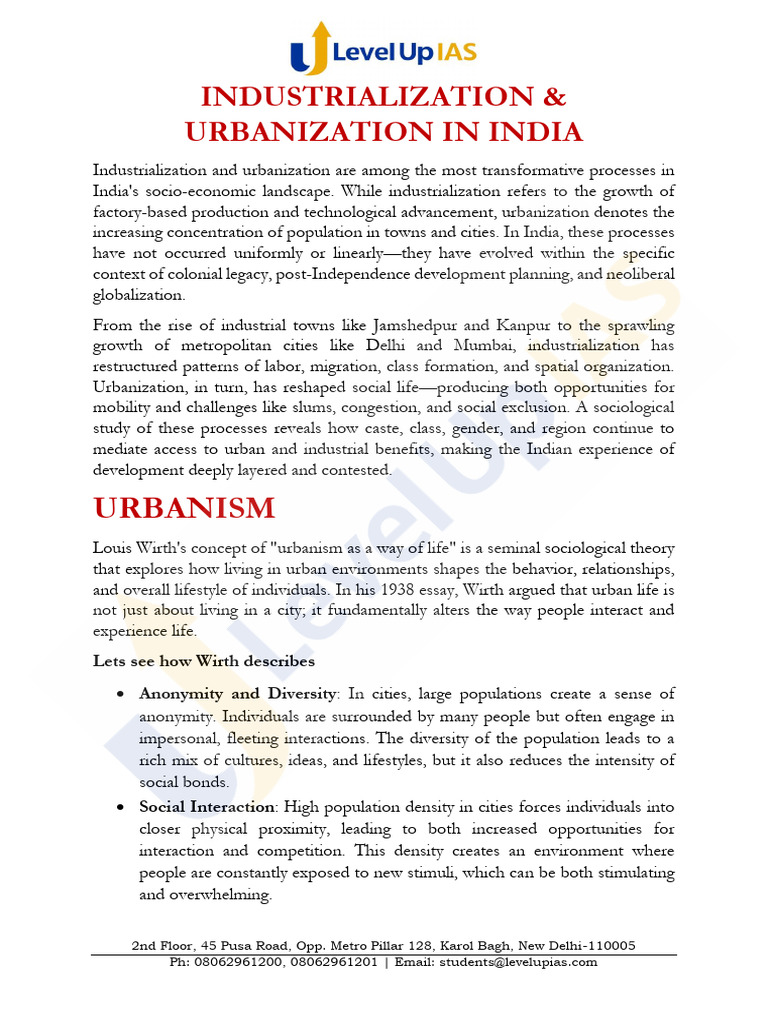 Industrialization and Urbanization in India - 250721 - 225155 | PDF ...