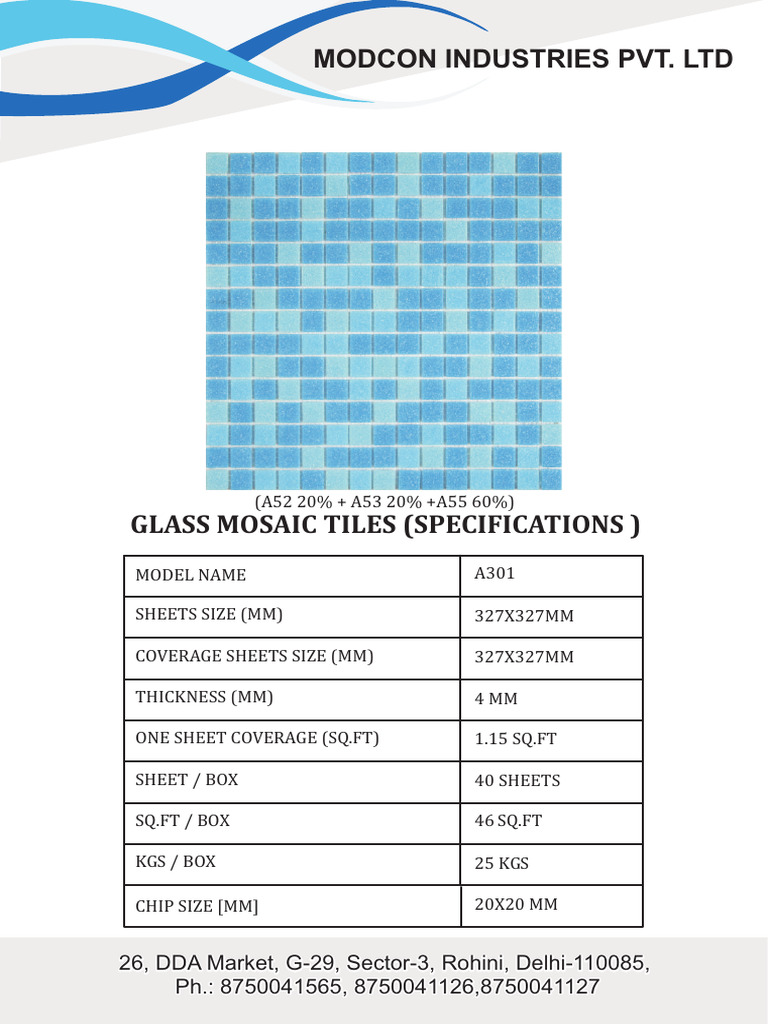 Glass Mosaic Tiles Specifications | PDF