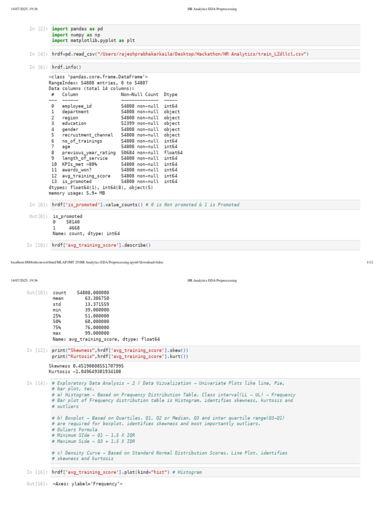 2 - HR Analytics EDA Preprocessing | PDF | Statistical Theory | Statistics