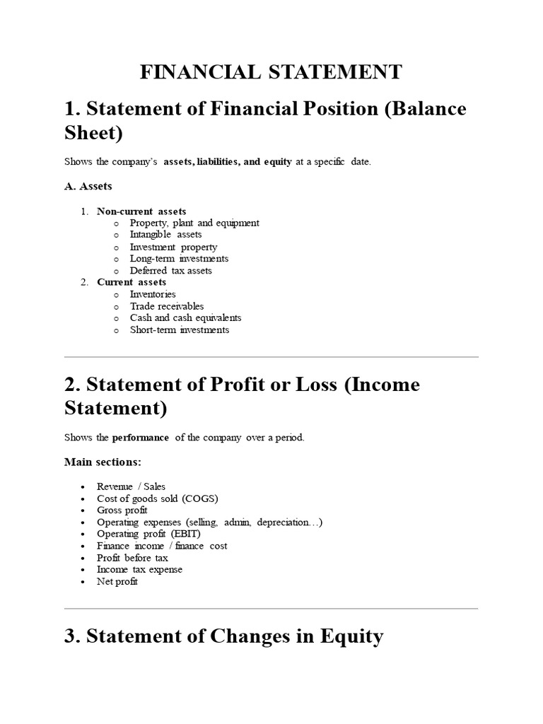 Comprehensive Financial Statement Overview | PDF