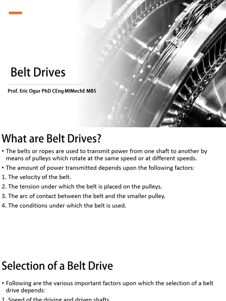 Understanding Belt Drives: Types & Selection | PDF | Belt (Mechanical ...