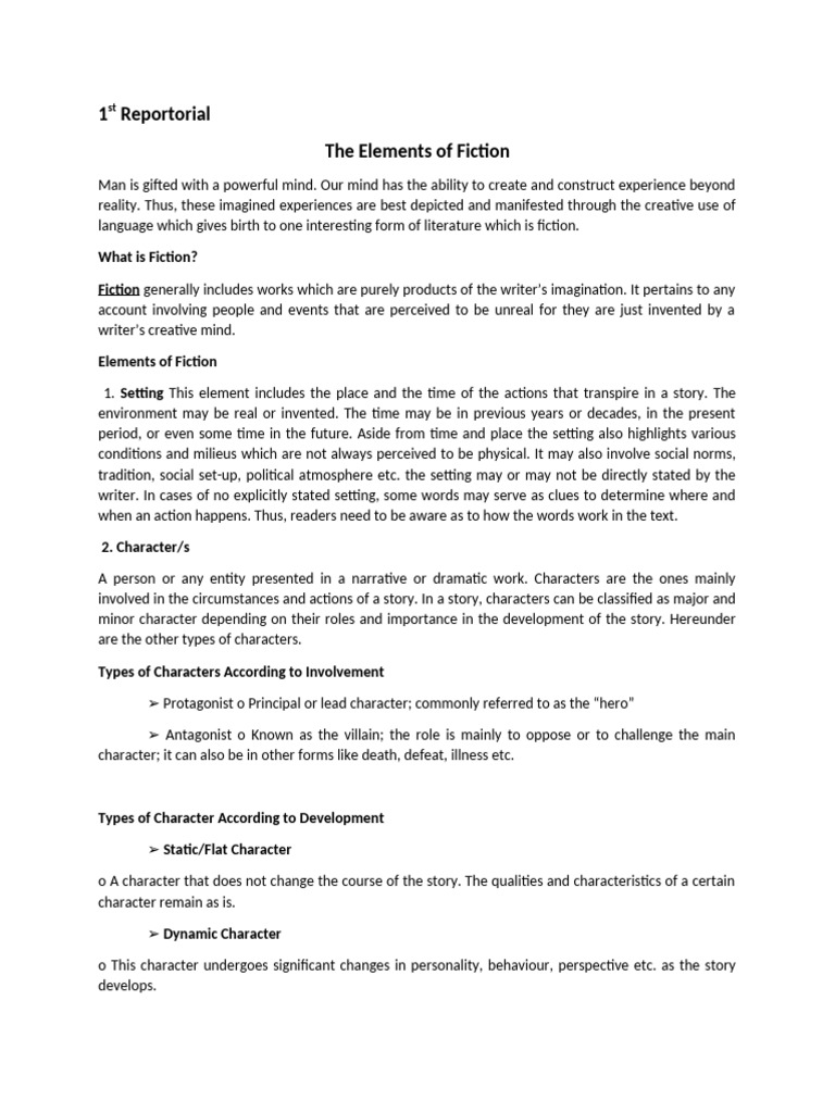 Key Elements of Fiction Explained | PDF | Narration | Literary Theory