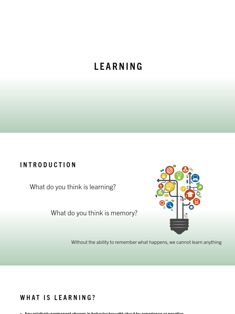 Learning | PDF | Classical Conditioning | Learning
