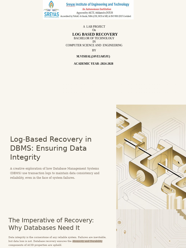 Log Based Recovery in DBMS Ensuring Data Integrity | PDF | Database Transaction | Databases