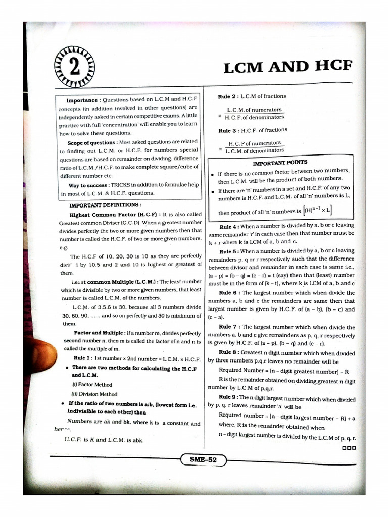 LCM&HCF | PDF