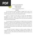 Dedication in Research Paper Example | PDF