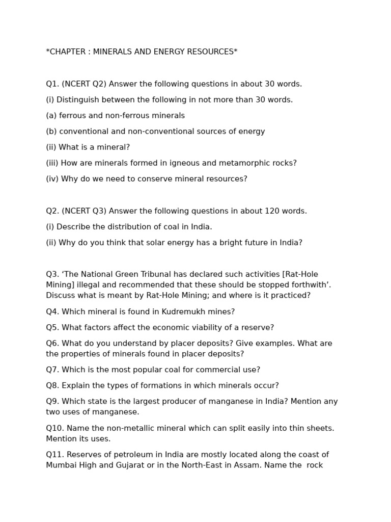 Minerals | PDF | World Energy Resources | Energy Development