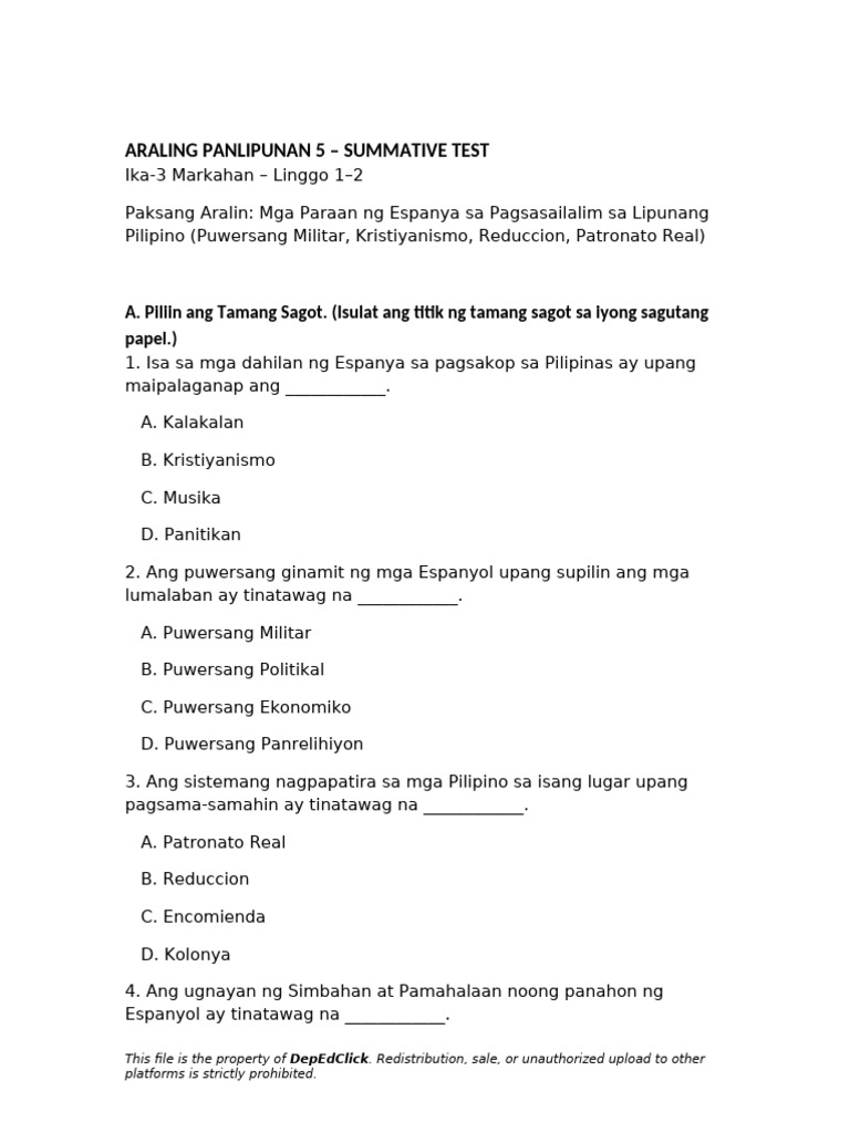 Grade5 AP Summative Test | PDF