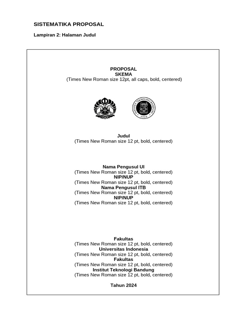 Template Proposal BISA UI ITB 2024 | PDF